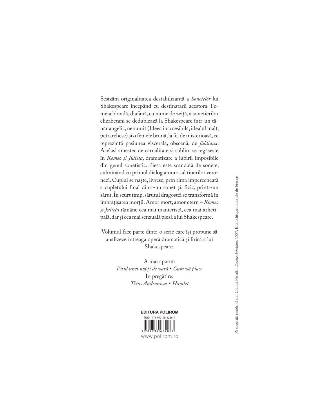 Shakespeare interpretat de Adrian Papahagi. Sonete * Romeo şi Julieta